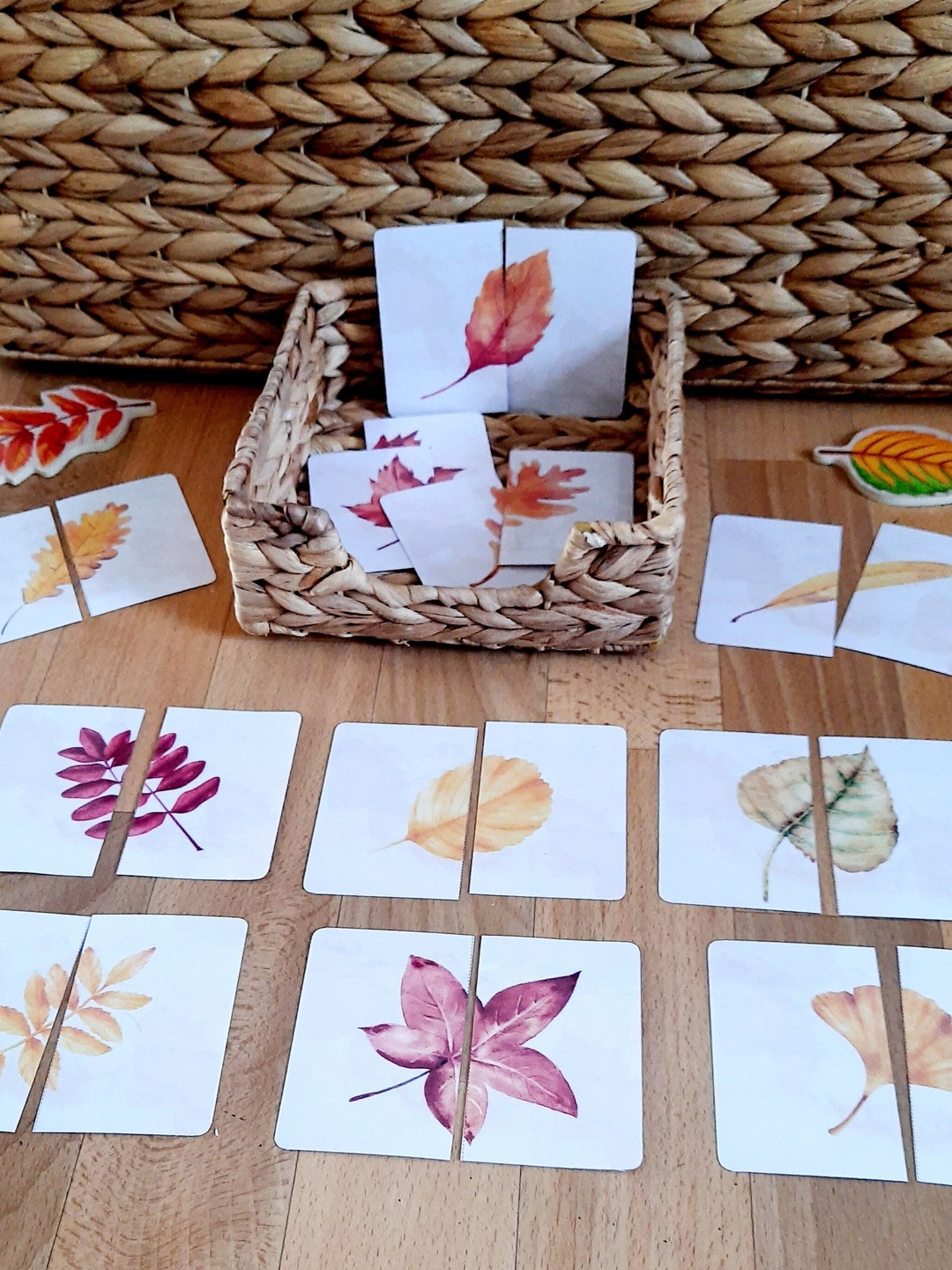 12 Herbs Leaves Matching Activity Puzzle Montessori Game Educational ...