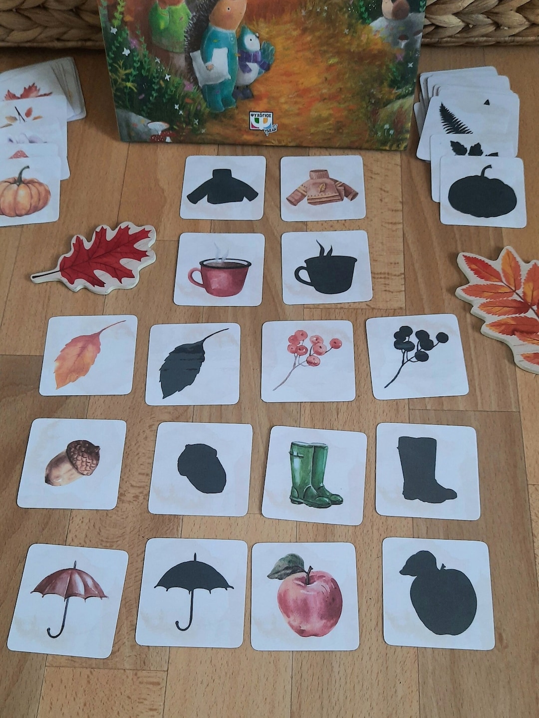 24 Autumn Shadow Matching Cards Game Preschool Activity Montessori ...
