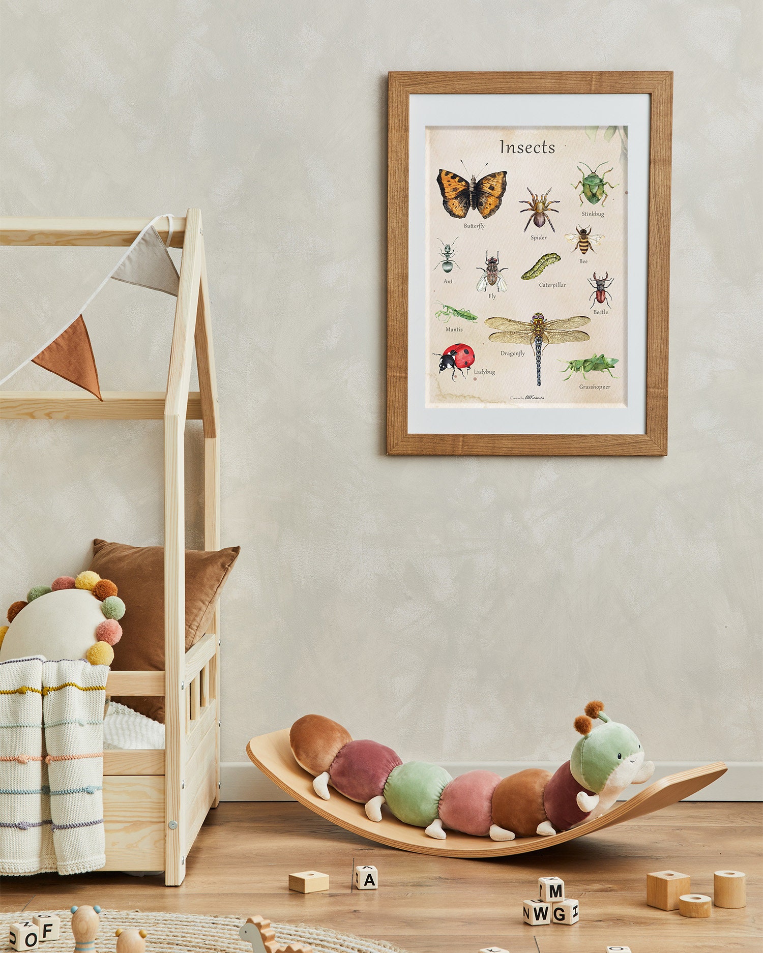 Insects Educational Poster for Children. Bugs Poster Montessori ...