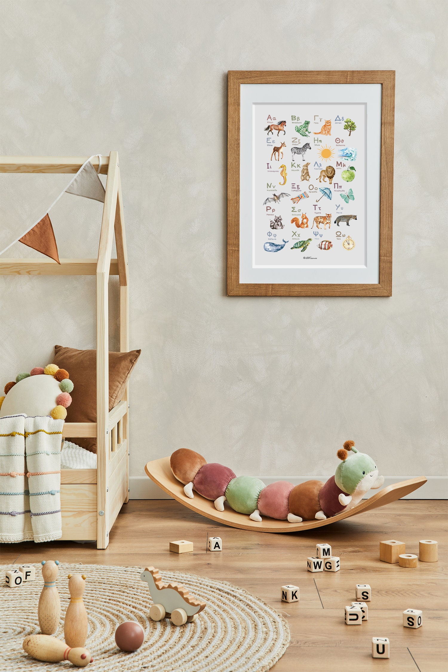 Greek Alphabet Poster Greek ABC Educational Poster Kids and Nursery ...