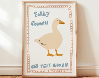 Print of Silly Goose | Acrylic Art | Nursery Wall Art | Whimsical ...