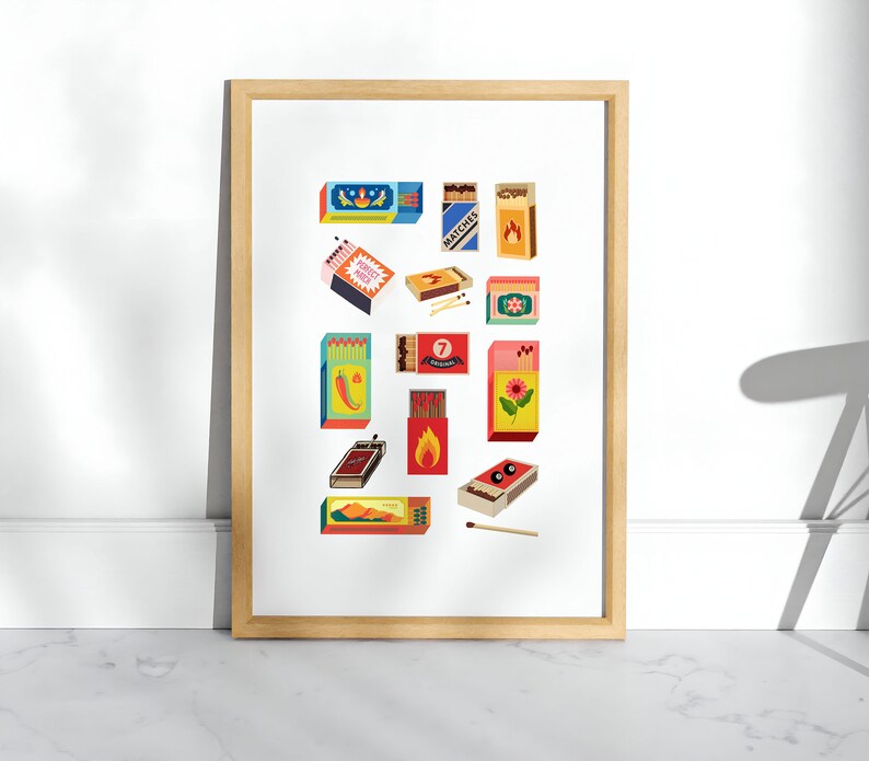 Vintage Matchbox, Restaurant Hotel Art, Western Home Decor Wall Art ...