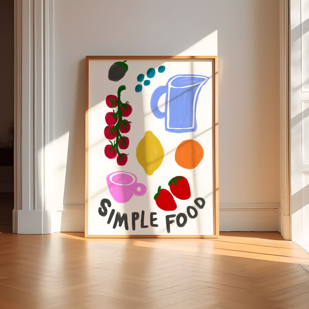 Simple Food Print, Food Market Poster, Kitchen Print, Foodie Art ...