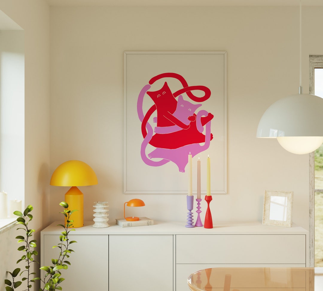 Niedliches Katzen Poster, Katzen Poster, Katzen Illustration, Katzen ...