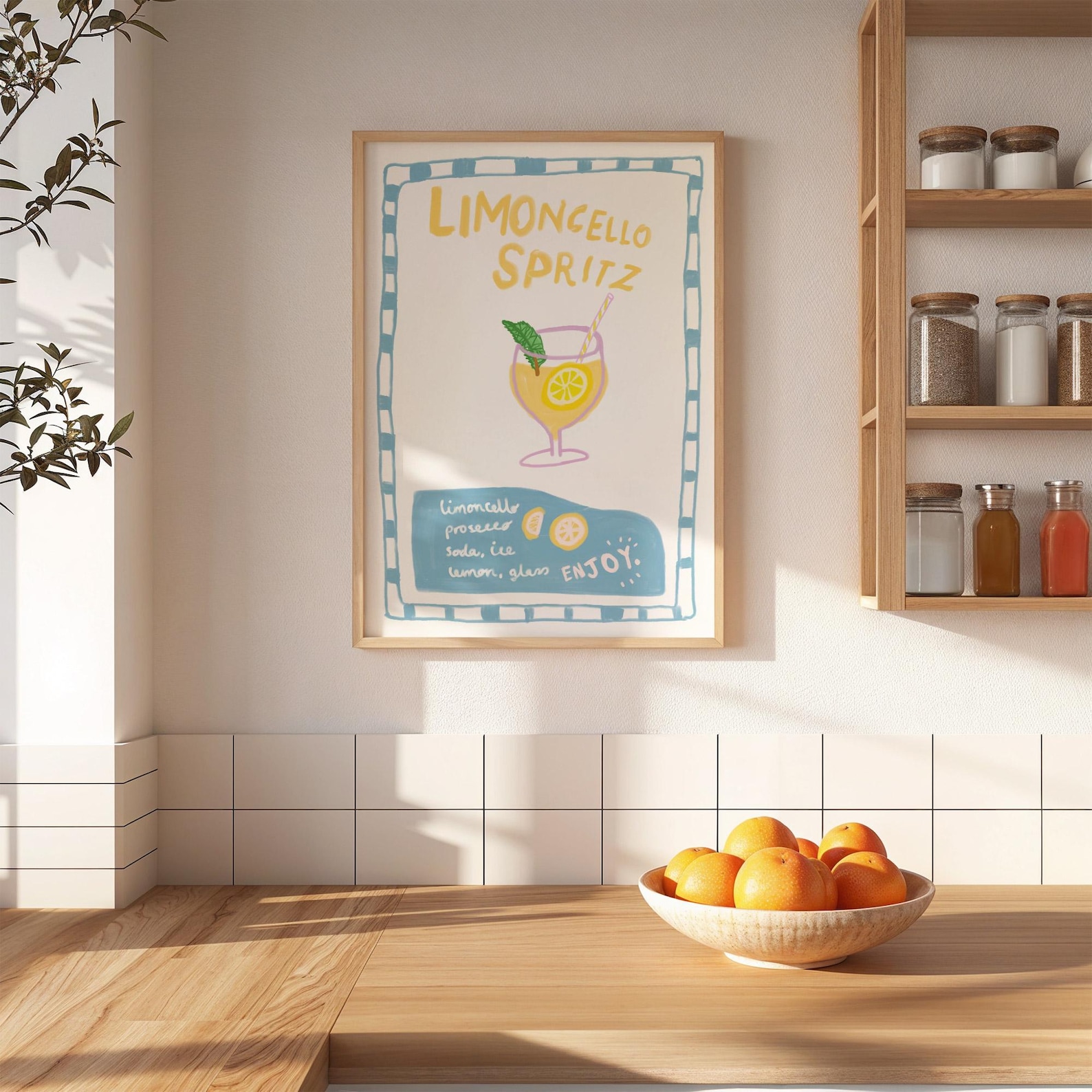 Limoncello Spritz Print, Cocktail Recipe, Spritz Cocktail, Bar Cart ...