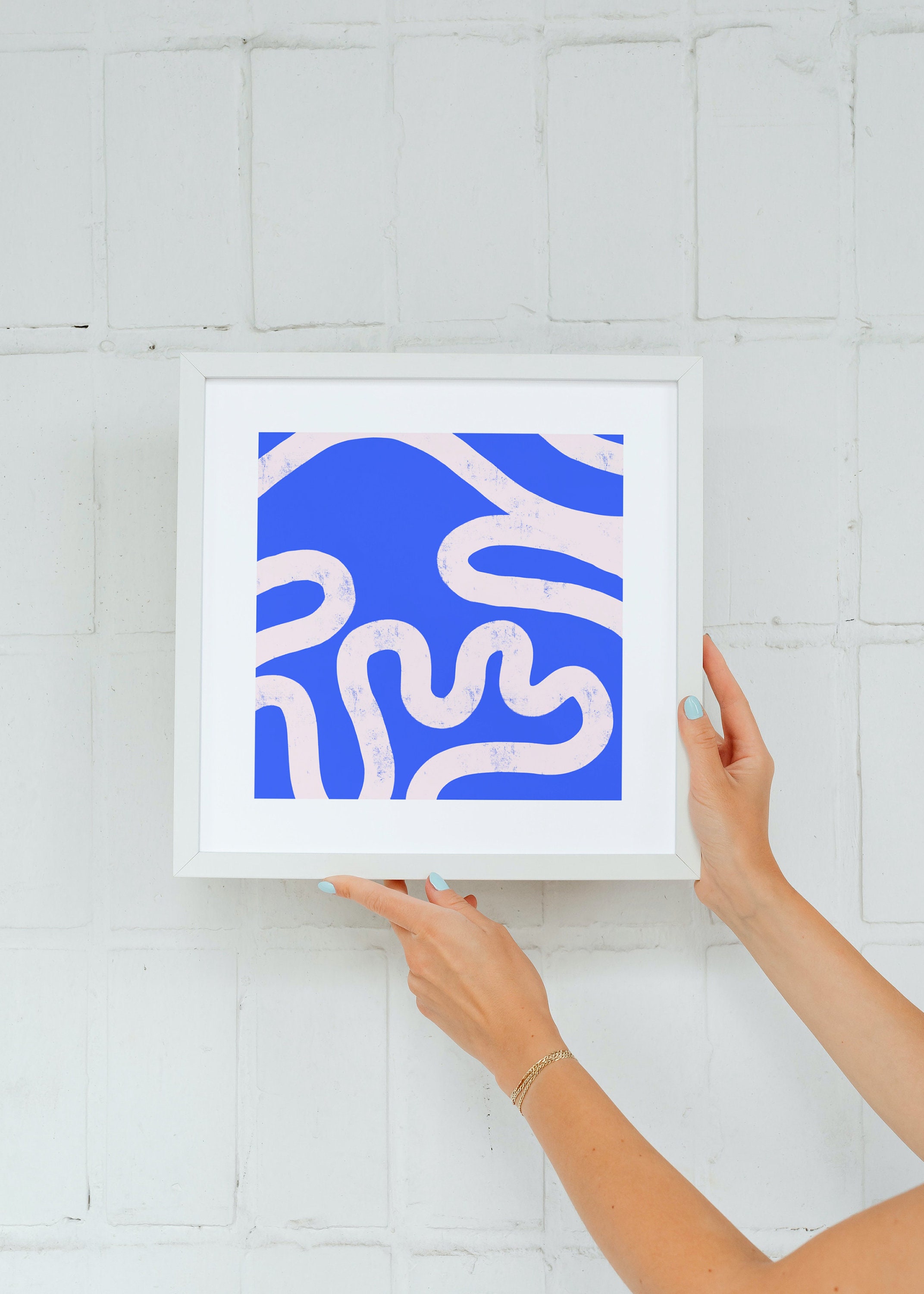 Indigo Blue Art Print Abstract PRINTABLE ART Modern Lines - Etsy