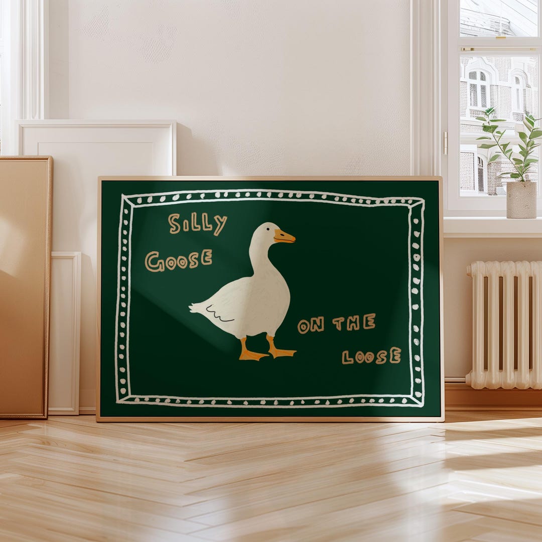 Silly Goose on the Loose Print, Horizontal Print, Playroom Wall Art ...