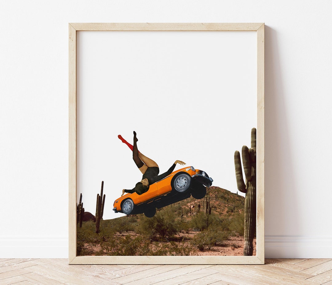 Desert Vibes, Desert Aesthetic Printable Art, Surreal Retro Landscape ...