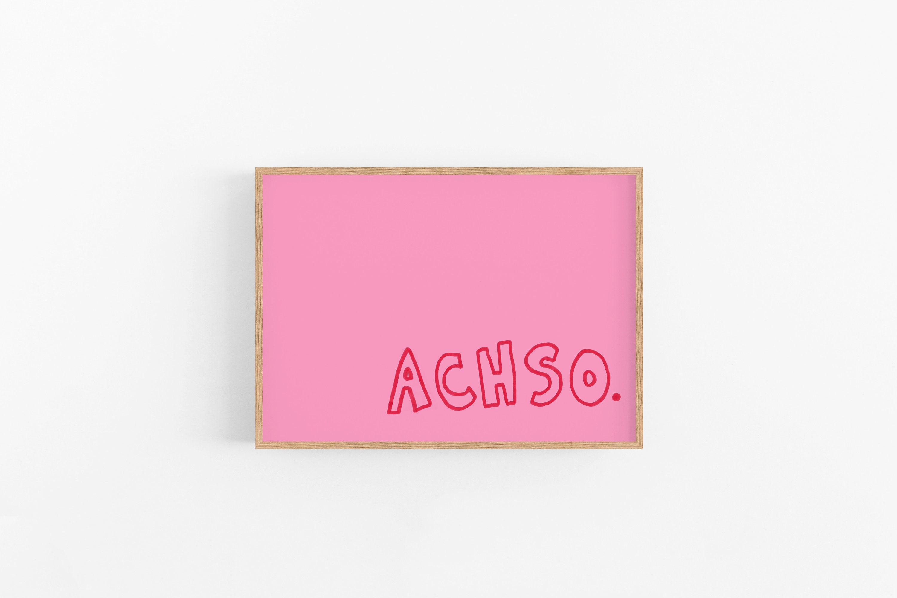 Achso Print, Mid Century Poster, Typographic Art, Word Art, German ...