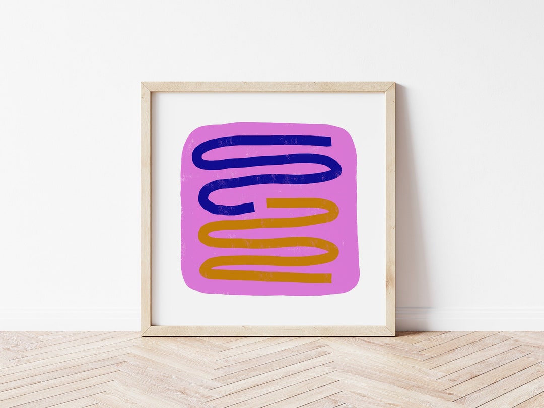 Square Wall Art, Abstract Shape Art Print, Colorful Wall Art, DIGITAL ...