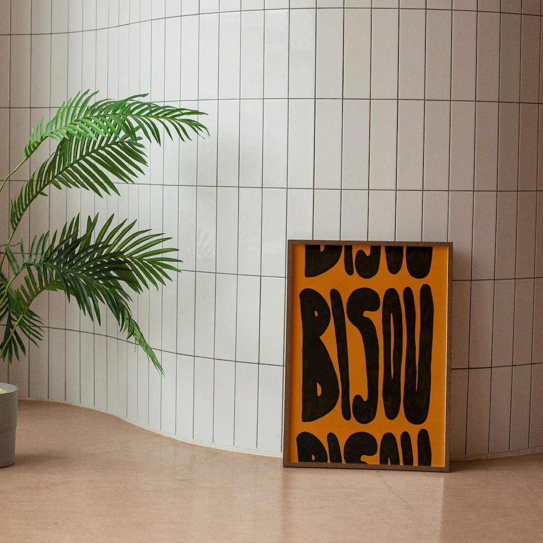 Typographic Poster, Bisou Poster Aesthetic Posters, French Kiss Print, Kiss Poster, French ...