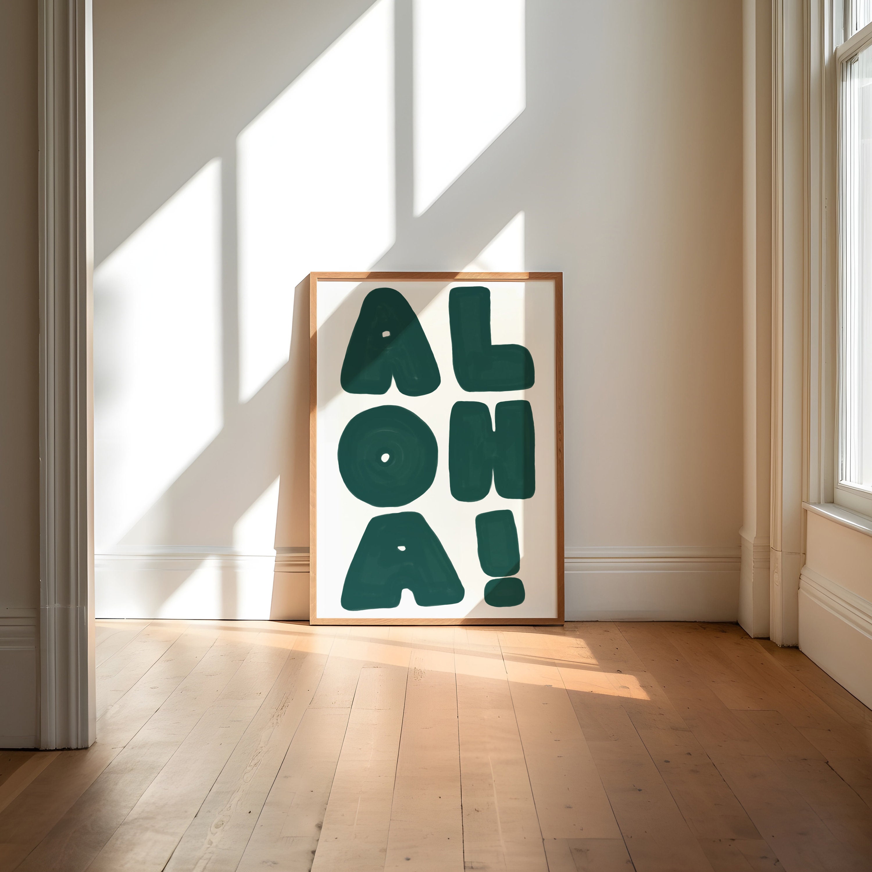 ALOHA! Typography Poster, Tiki Bar Sign, Aesthetic Apartment Decor ...