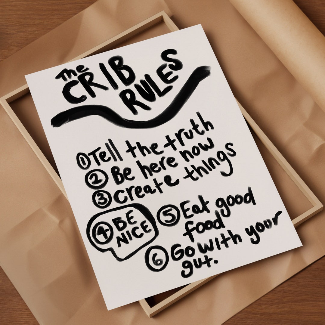 The Rules Art Print House Rules Art Home Gift Black and - Etsy