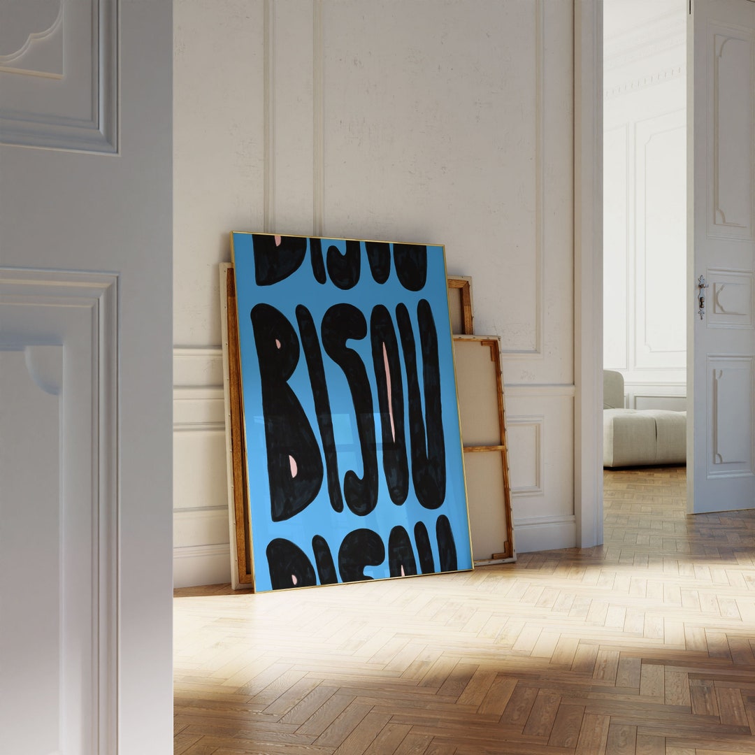 Bisou Poster, French Kiss Print, Typographic Print, Kiss Poster, French ...