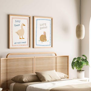 Wall Art Set, Silly Goose on the Loose Print, Playroom Decor, Love ...