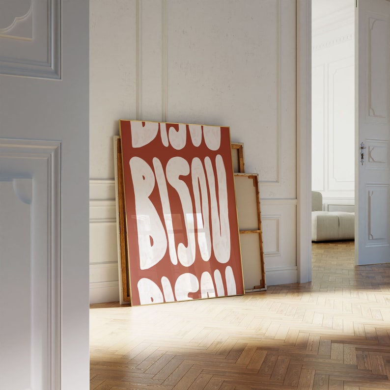 Bisou Poster French Kiss Print Typographic Print Kiss - Etsy