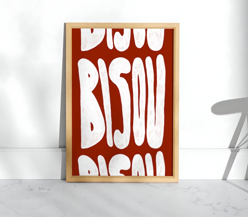 Bisou Poster, French Kiss Print, Typographic Print, Kiss Poster, French ...