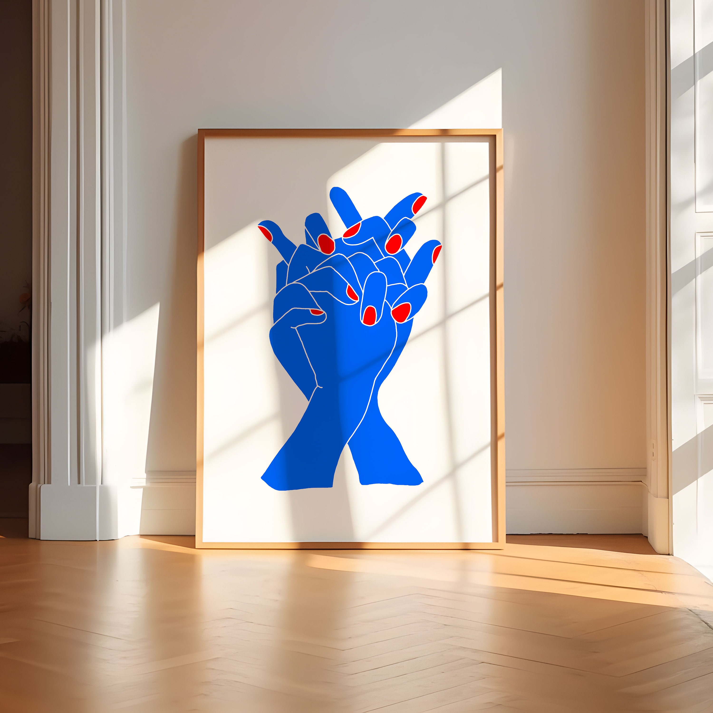 Holding Hands, Mid Century Modern Art, Maximalist, Large Scale Art ...
