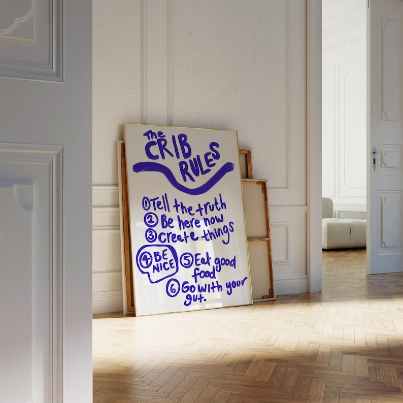 The Rules Art Print, House Rules Art, Home Gift, Crib Rules, Home Decor ...