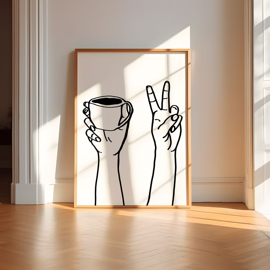 Coffee Print, Espresso, Kitchen Decor, Coffee Poster, Line Art, Coffee ...