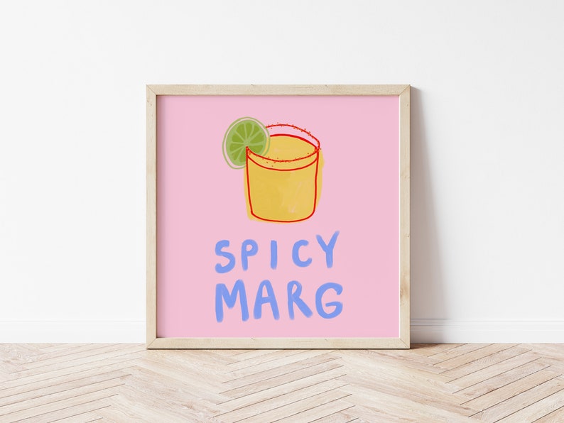 Spicy Marg Poster, Kitchen Print, Margarita, Spicy Margarita, New Home ...