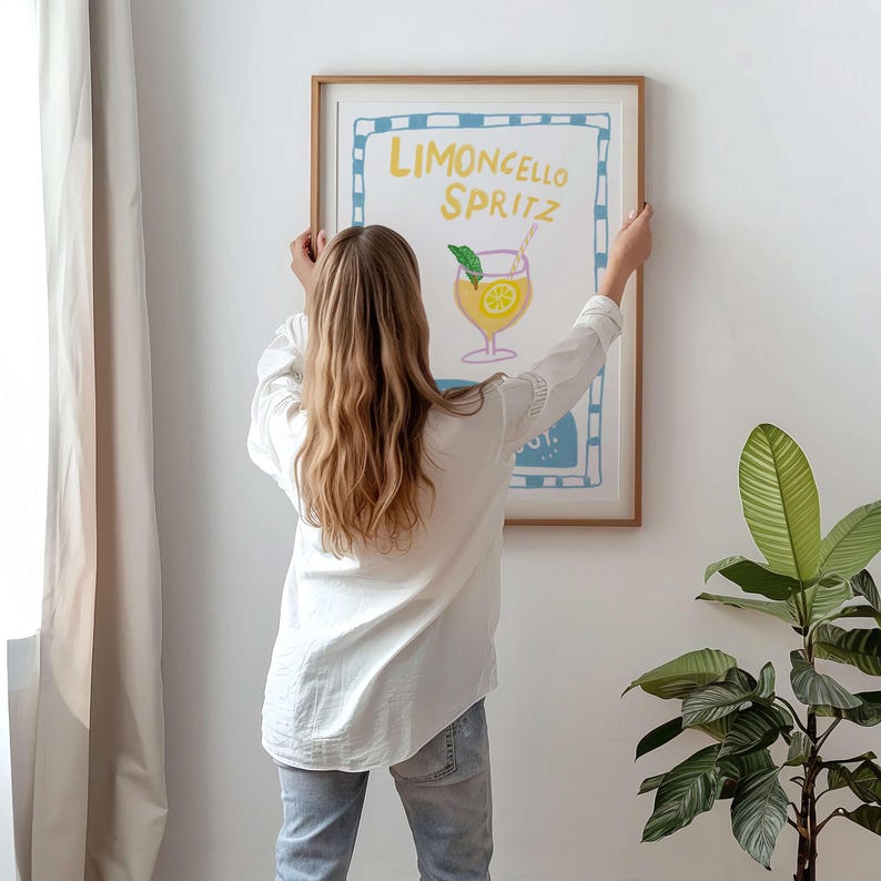 Limoncello Spritz Print, Cocktail Recipe, Spritz Cocktail, Bar Cart ...