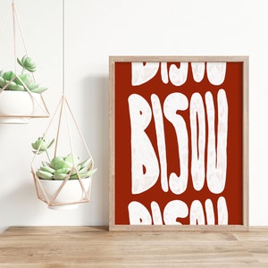 Bisou Poster, French Kiss Print, Typographic Print, Kiss Poster, French ...