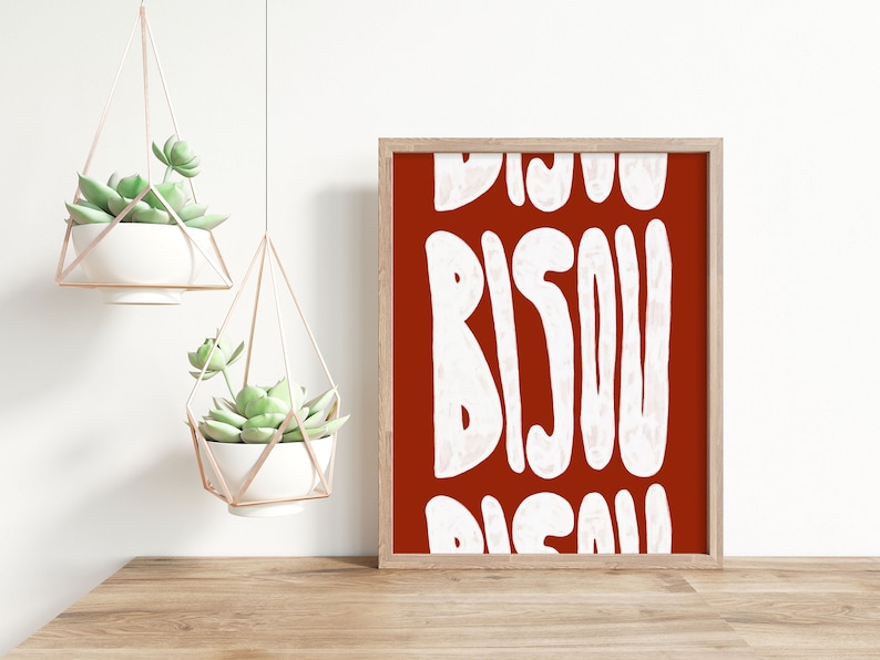 Bisou Poster, French Kiss Print, Typographic Print, Kiss Poster, French ...