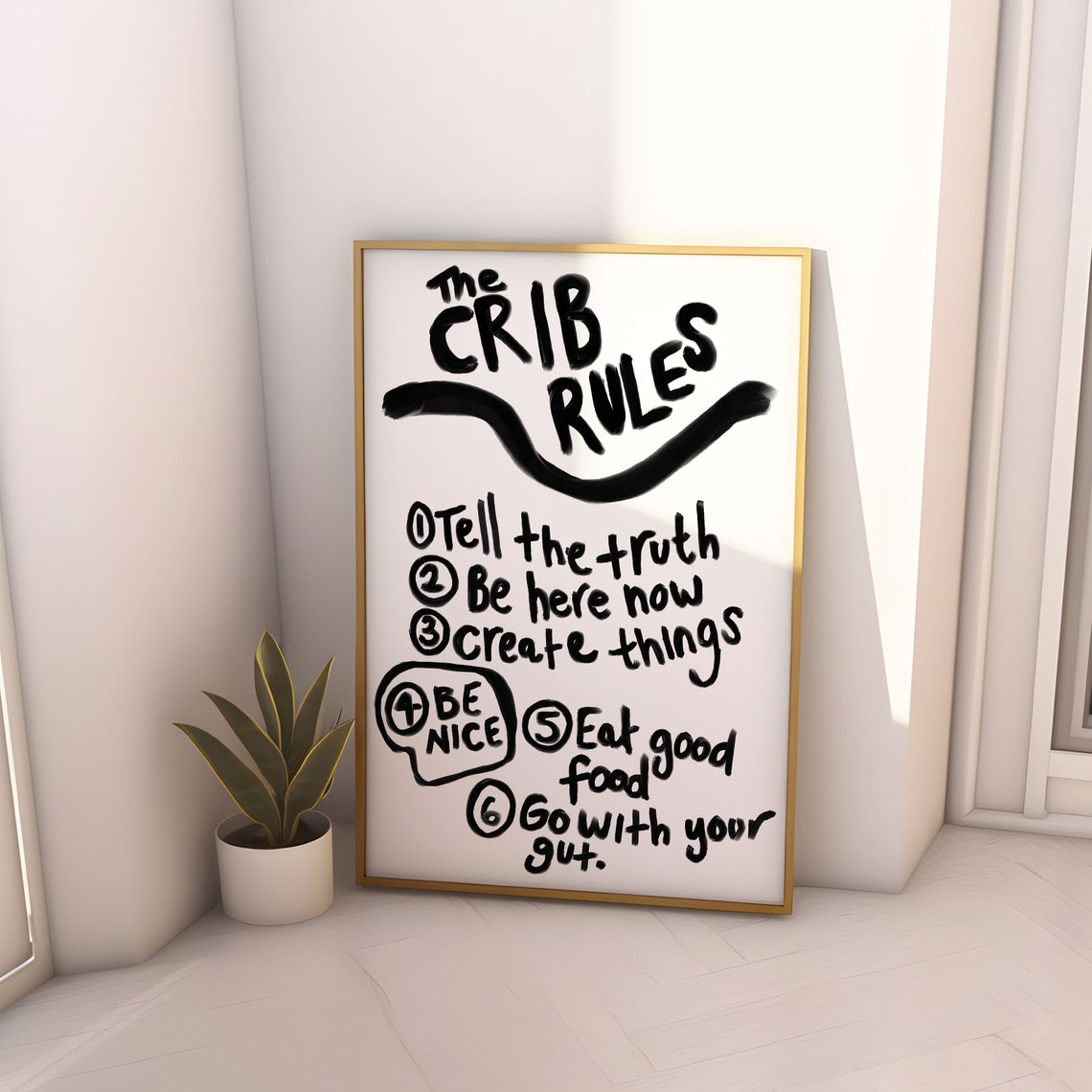 The Rules Art Print House Rules Art Home Gift Black and - Etsy