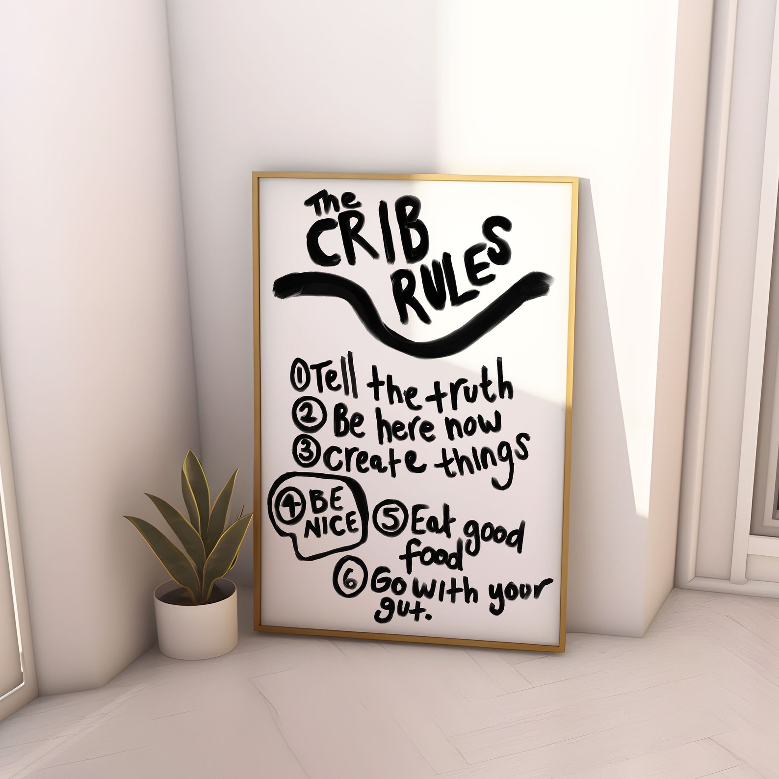 The Rules Art Print, House Rules Art, Home Gift, Black and White Art ...