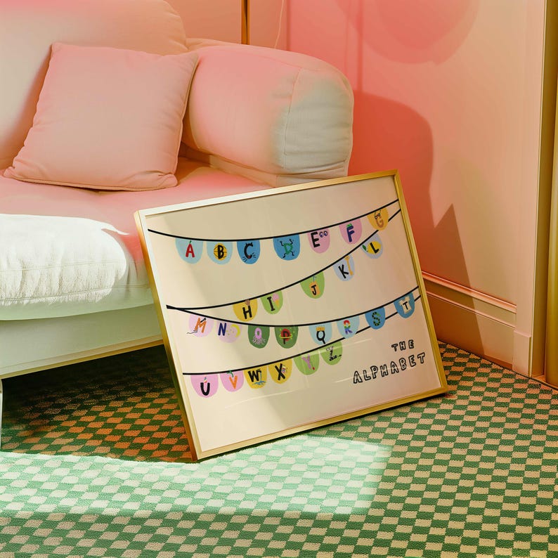 Alphabet Poster - Early Learning, Montessori Print, Dreamy Wall Art ...