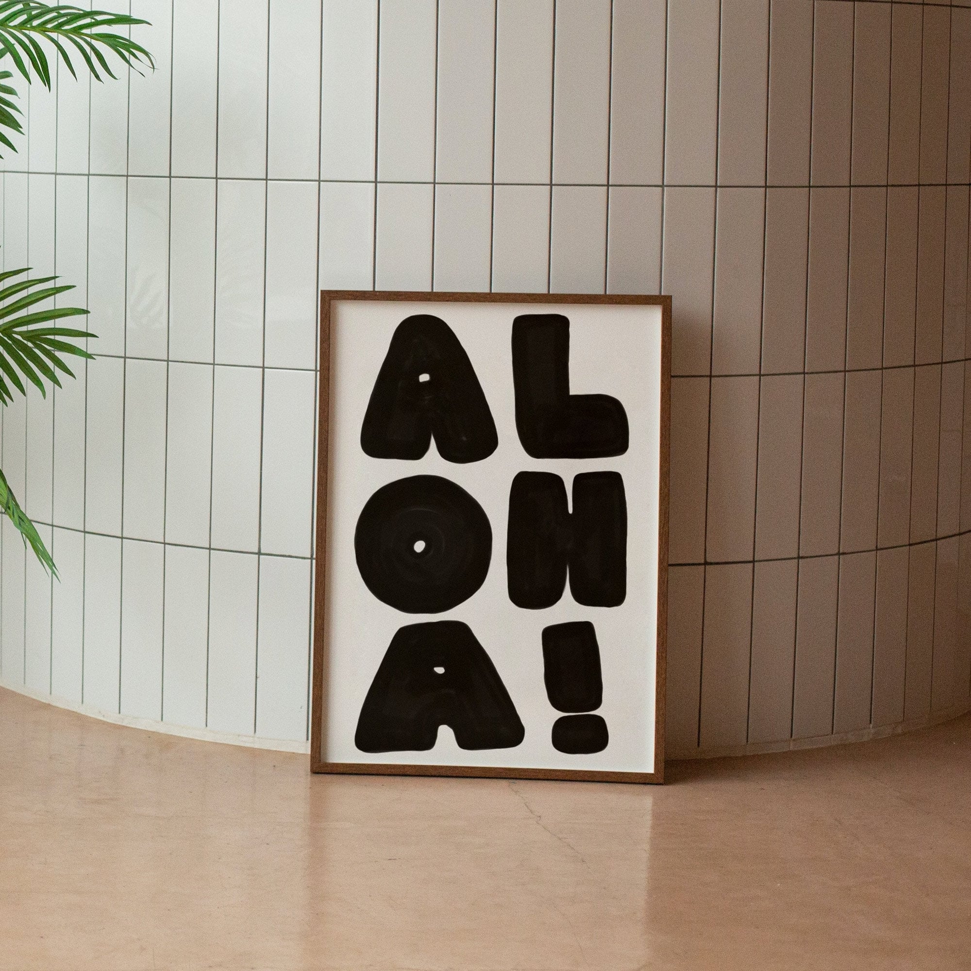 ALOHA Typography Poster Tiki Bar Sign Aesthetic Black and - Etsy