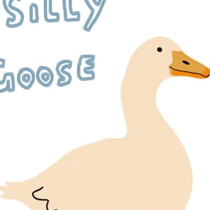 Silly Goose on the Loose Print, Apartment Decor, Retro Wall Art, Quirky ...
