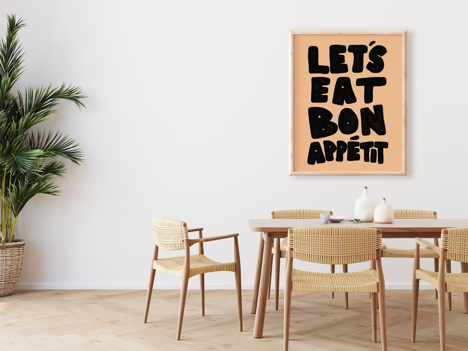 Lets Eat Bon Appetit, Mid Century Wall Art, Aesthetic Wall Art ...