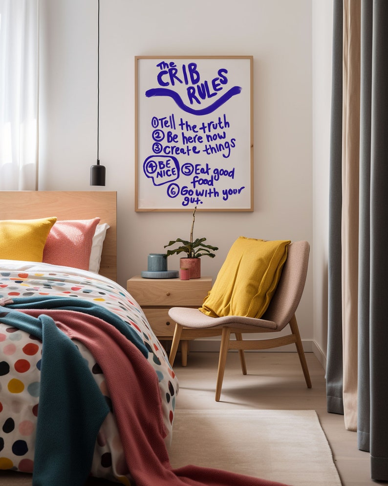 The Rules Art Print, House Rules Art, Home Gift, Crib Rules, Home Decor ...