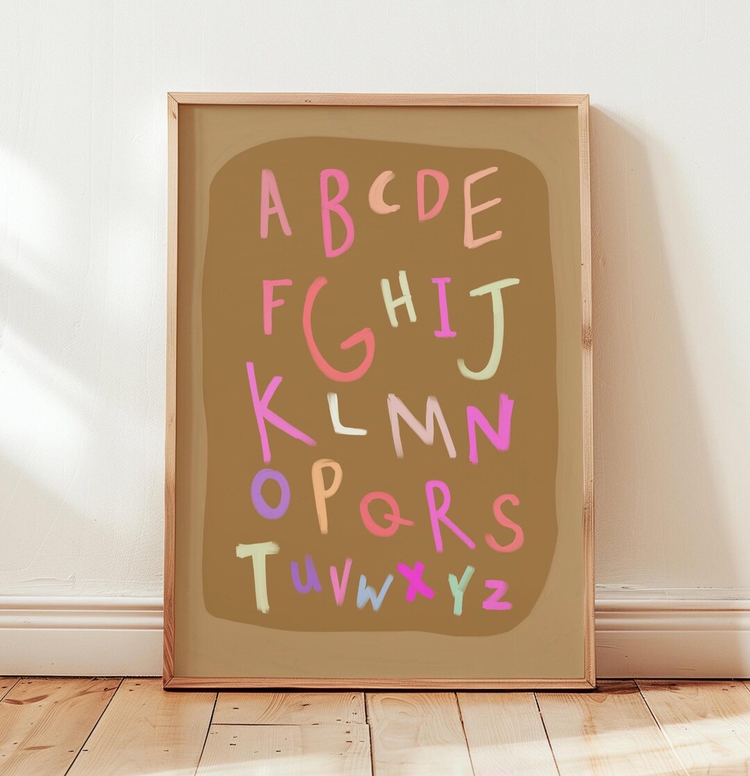 Children’s Colourful Alphabet Print, Alphabet Poster, Educational Print ...