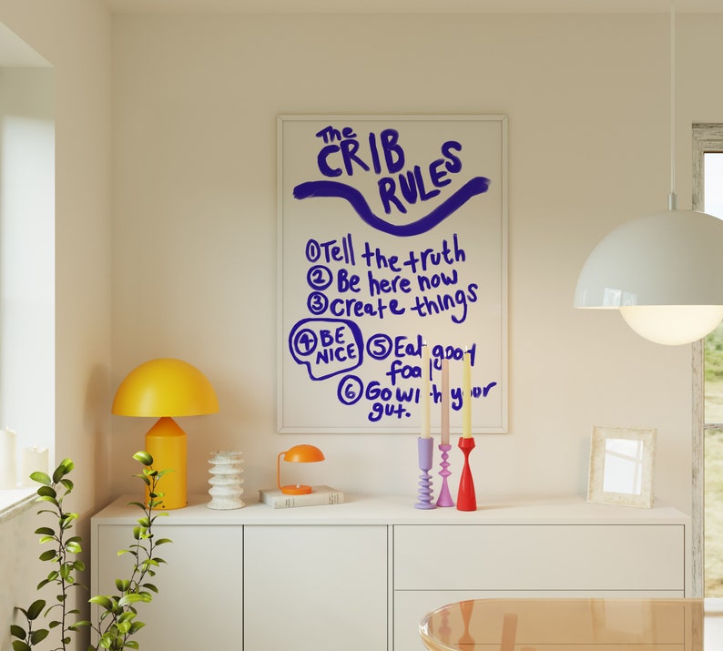 The Rules Art Print, House Rules Art, Home Gift, Crib Rules, Home Decor ...