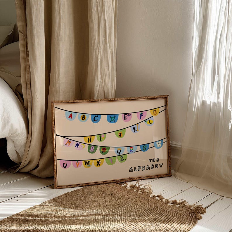 Alphabet Poster - Early Learning, Montessori Print, Dreamy Wall Art ...