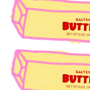 Butter Artwork, Typography Print, Food Lover Kitchen Wall Art ...