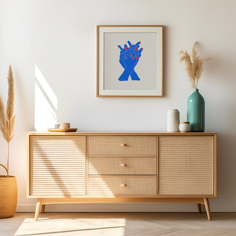 Holding Hands, Mid Century Modern Art, Maximalist, Large Scale Art ...