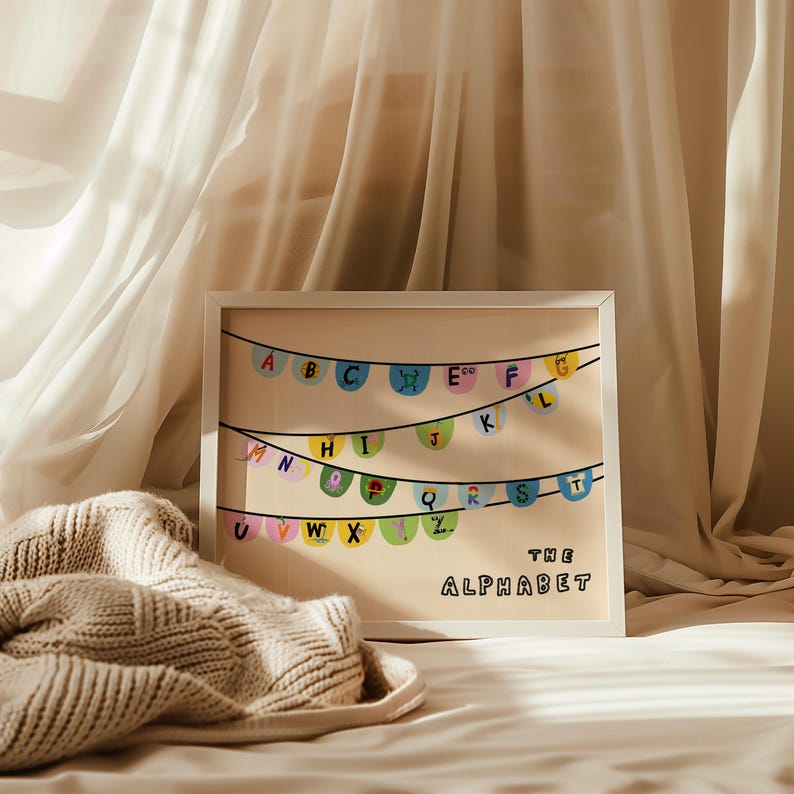 Alphabet Poster - Early Learning, Montessori Print, Dreamy Wall Art ...