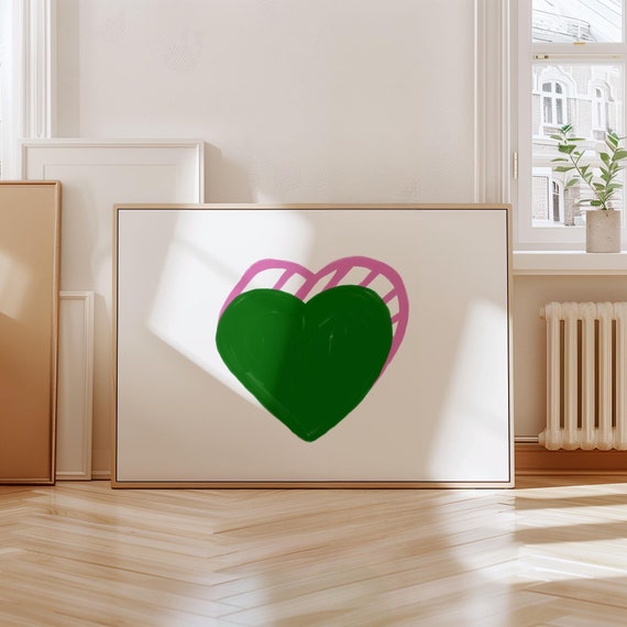 Green Outline Heart