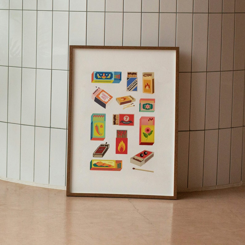 Vintage Matchbox, Restaurant Hotel Art, Western Home Decor Wall Art ...