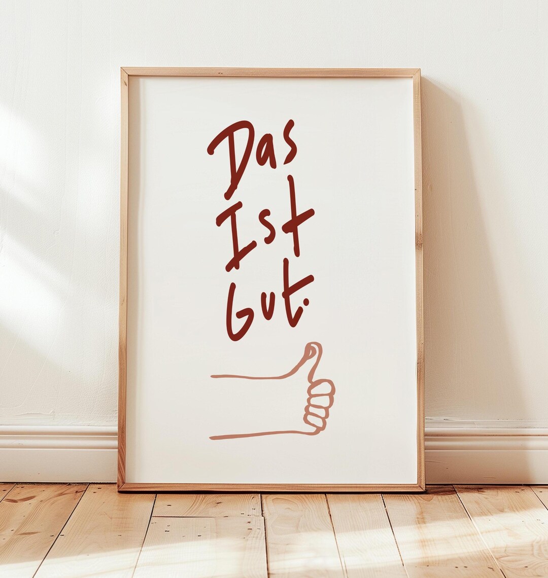 Das Its Gut Print, Mid Century Poster, Typographic Art, Word Art ...