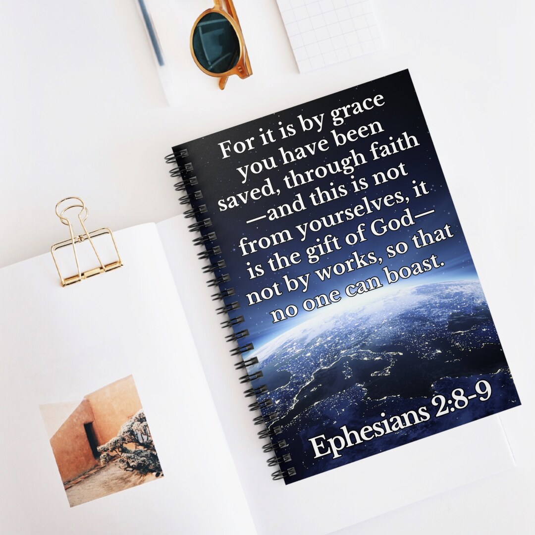 Ephesians 2:8-9 Space Bible Verse Notebook Christian Gift Jesus ...