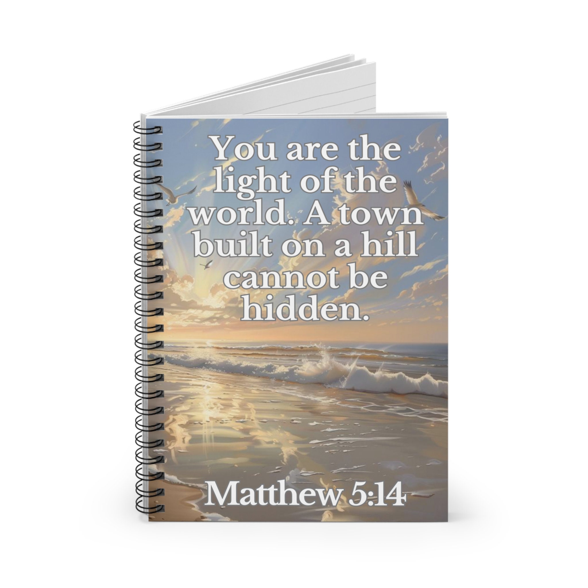 Matthew 5:14 Beach Bible Verse Notebook Christian Gift Jesus Notebook ...