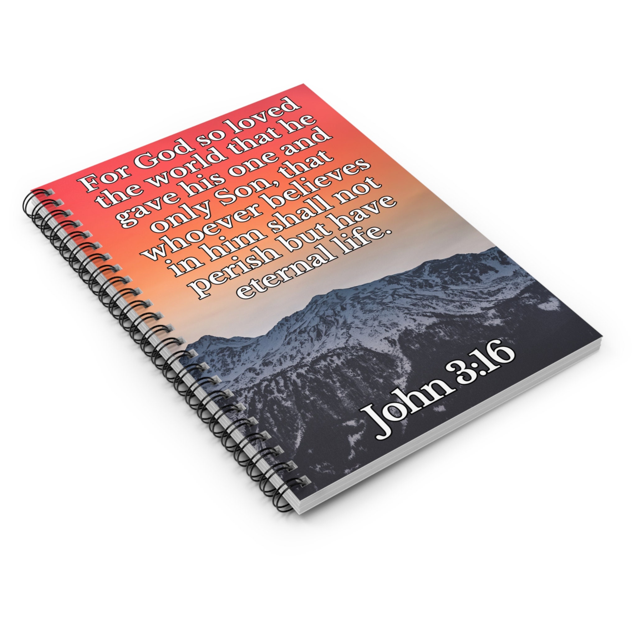 John 3:16 Peak Bible Verse Notebook Christian Gift Jesus Notebook for ...