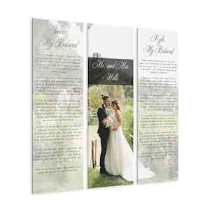 Wedding Vow Display Wedding Acrylic Prints Three Panel Print of Wedding ...