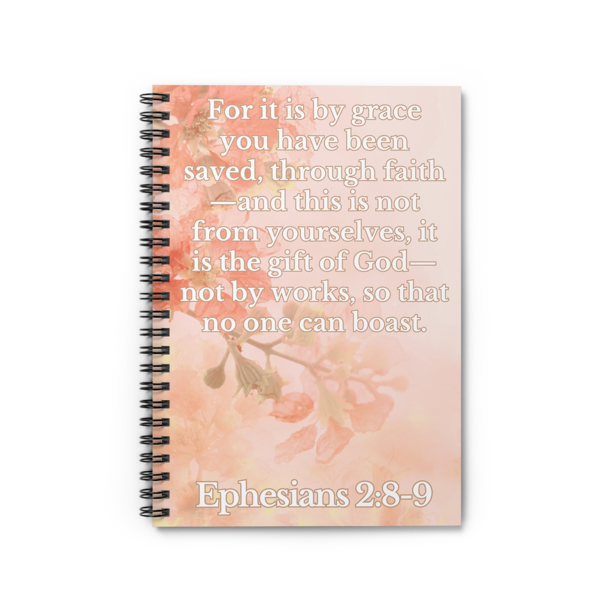 Ephesians 2:8-9 Orange Bible Verse Notebook Christian Gift Jesus ...
