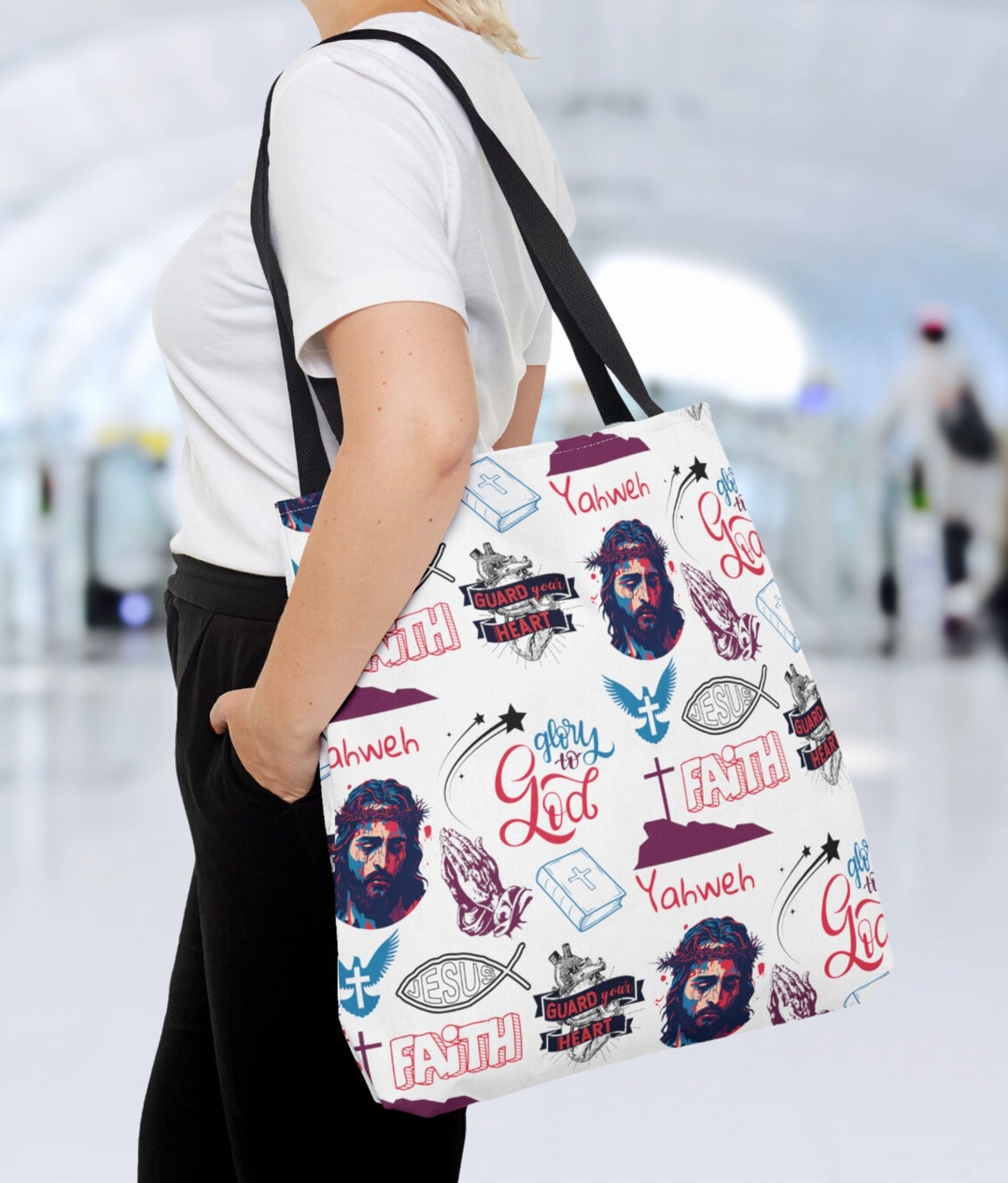 Christian Tote Bag Bible Verse Jesus Bag Christian Gift College ...